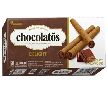 Harga Chocolatos Wafer Roll Delight Chocolate 90G - CekList.ID