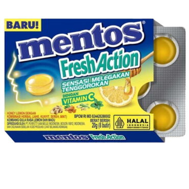 Harga Mentos Candy Fresh Action Honey Lemon 20G - CekList.ID